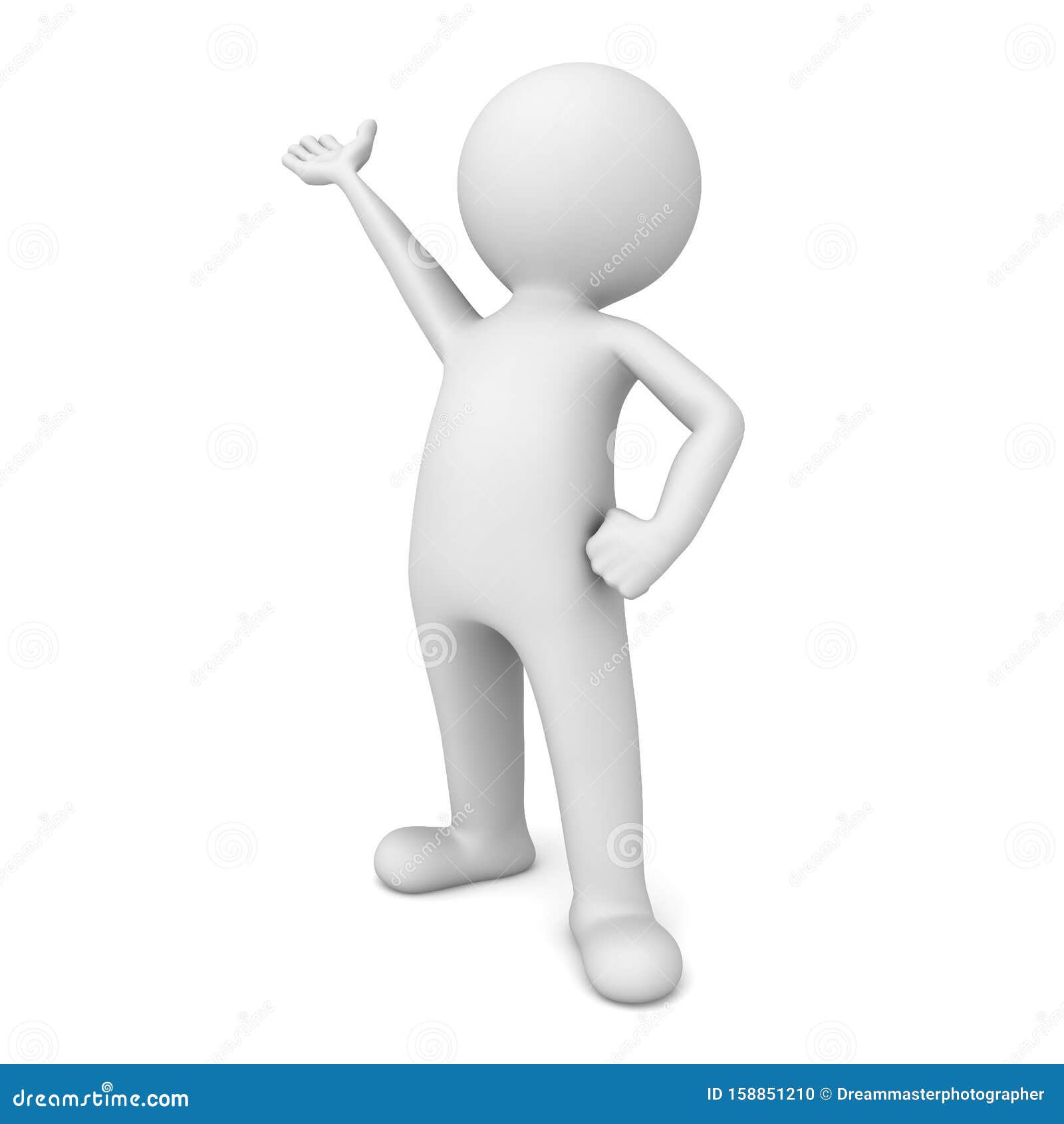 Business Presenter 3d Man Presenting Your Product Isolated On White ...