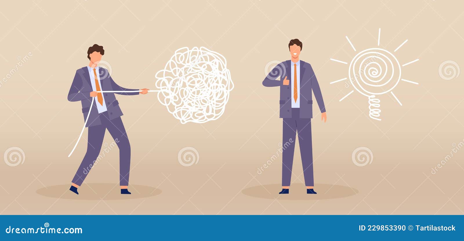 Business Problem Solving Process Concept With Chaos And Order Line ...