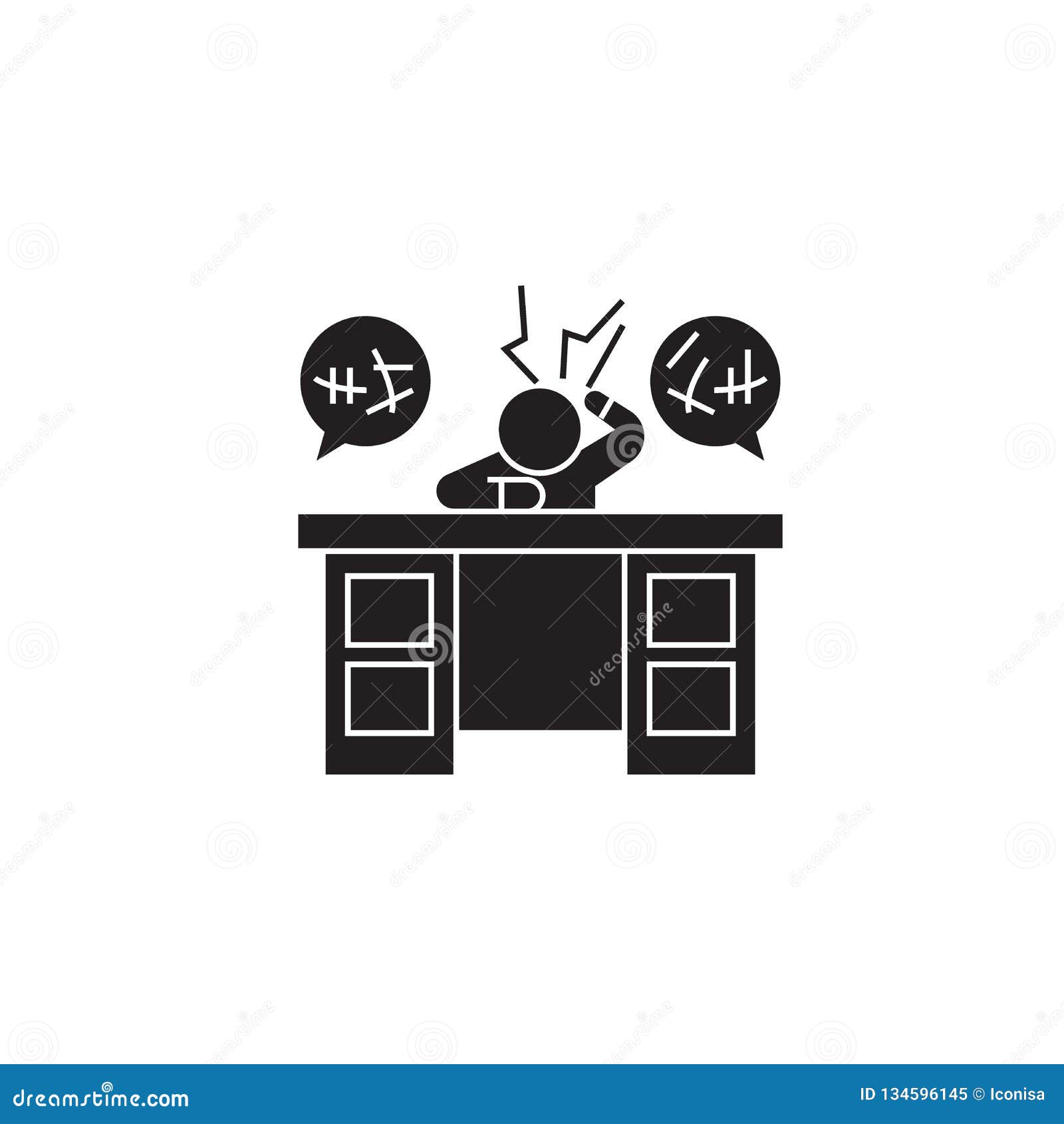 Business Problems Black Vector Concept Icon. Business Problems Flat ...