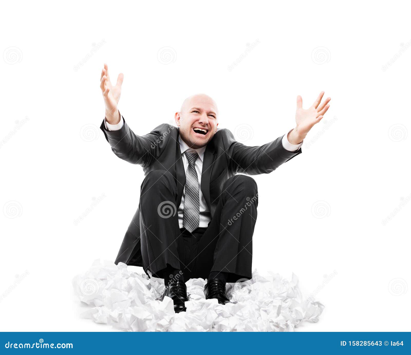 Loud Shouting or Screaming Tired Stressed Businessman Gesturing Raised ...