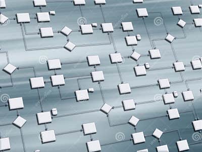 Business Process 3D on Blue Background Stock Illustration ...