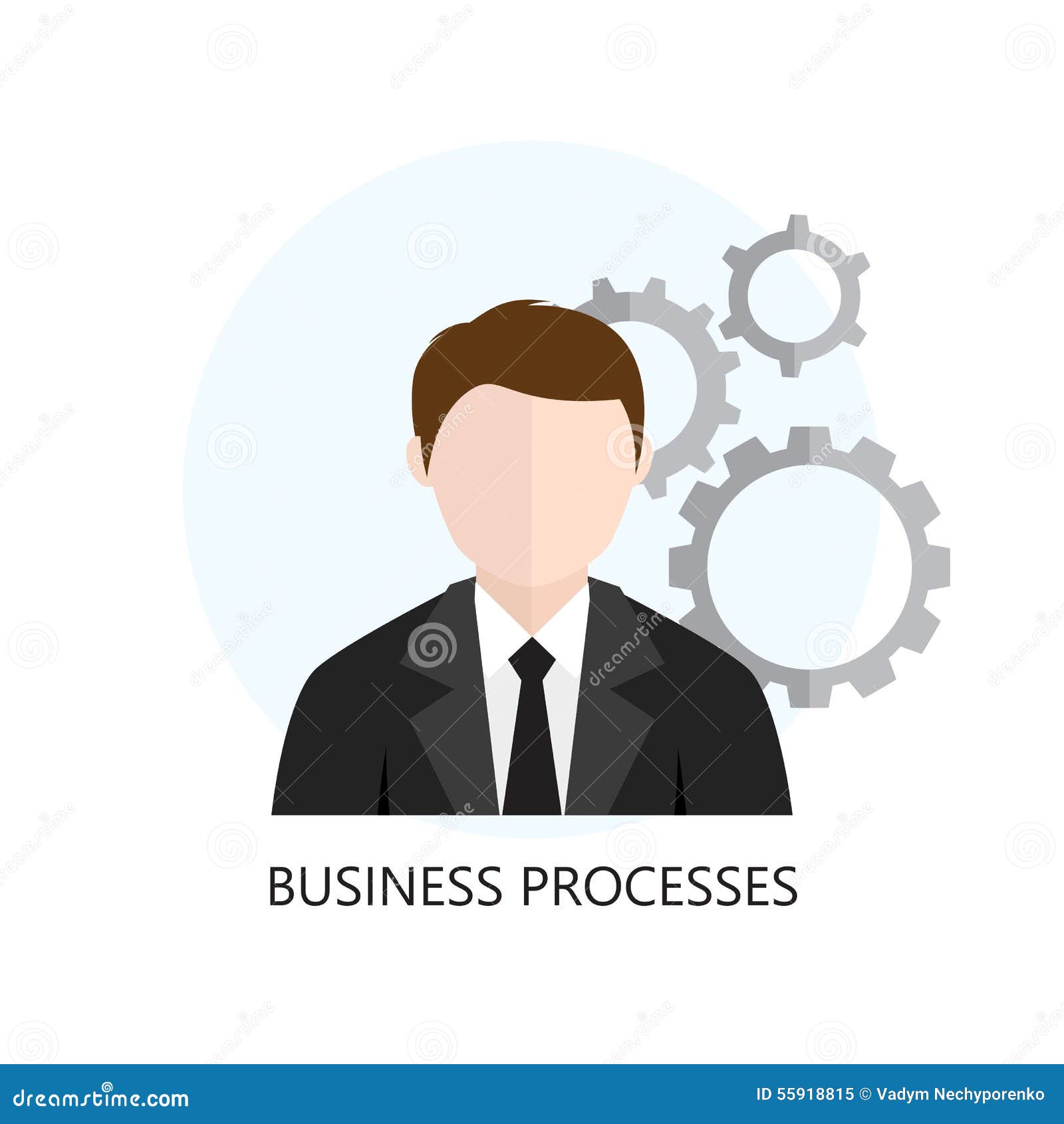 Business Process Analytics Flat Icon Stock Vector - Illustration of ...