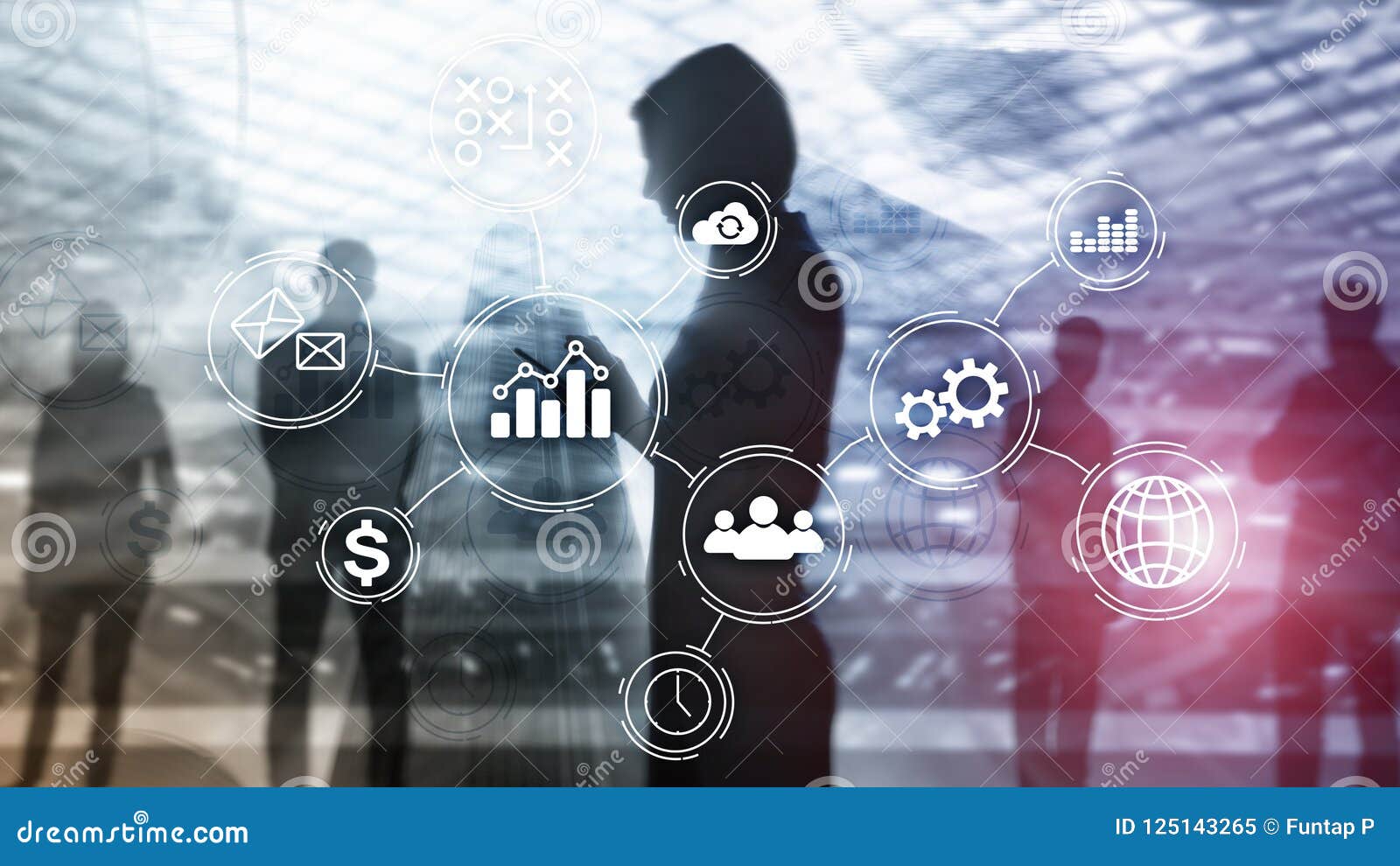 Business Process Automation Concept on Blurred Background Stock Image ...