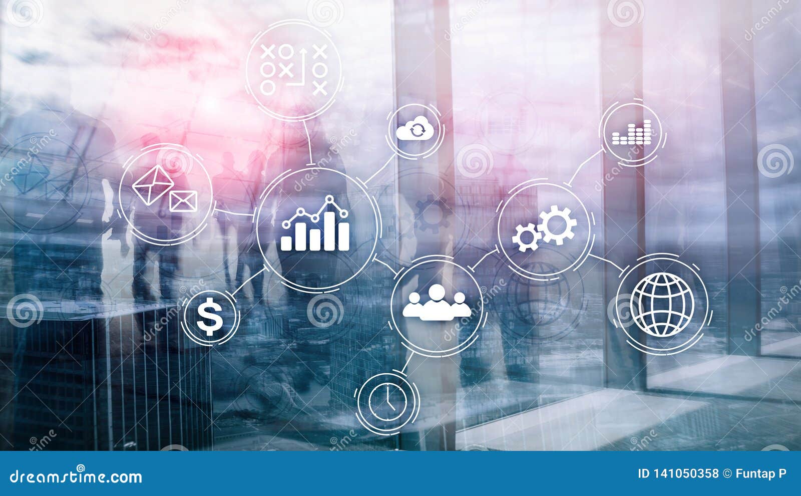 Business Process Automation Concept on Blurred Background. Stock Photo ...