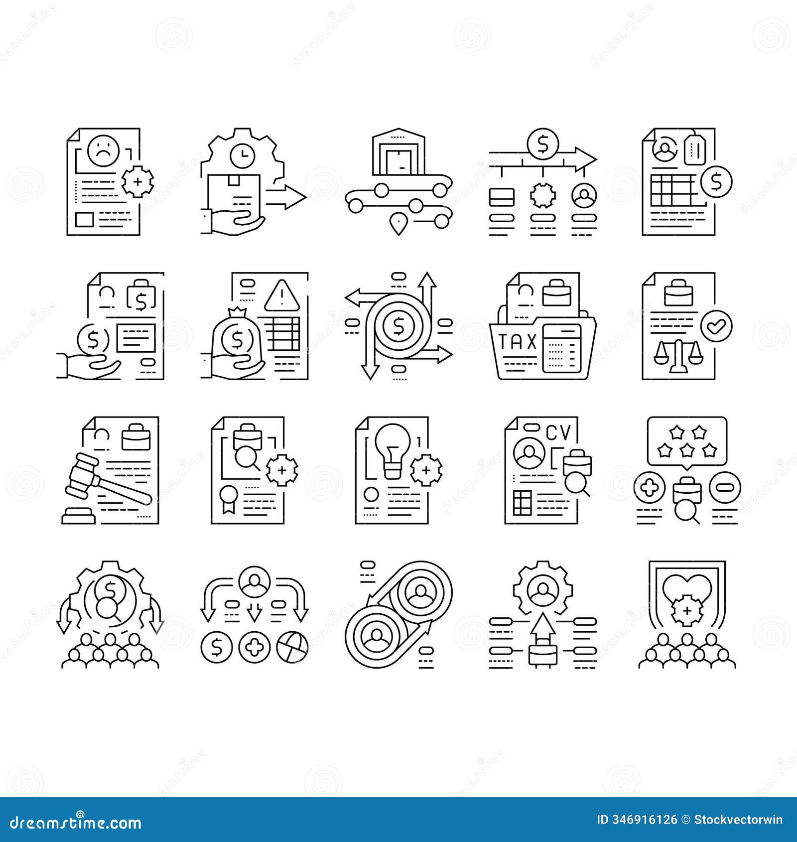 Business Process Automation Icons Set Vector Stock Illustration ...