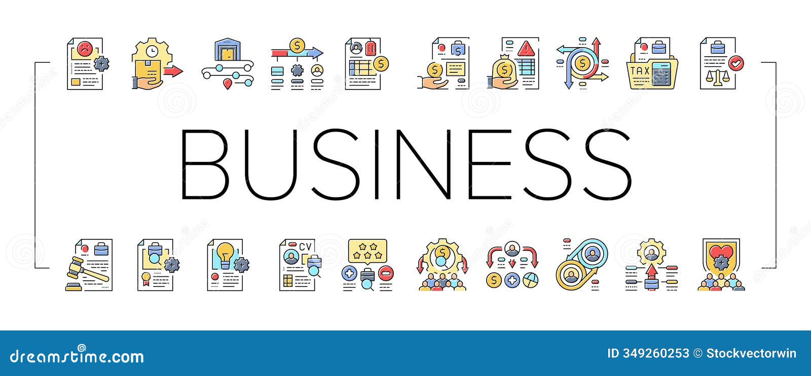 Business Process Automation Icons Set Vector Stock Vector ...