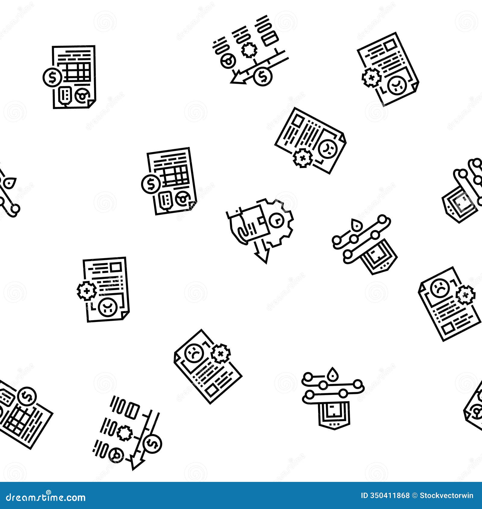Business Process Automation Seamless Pattern Vector Stock Illustration ...