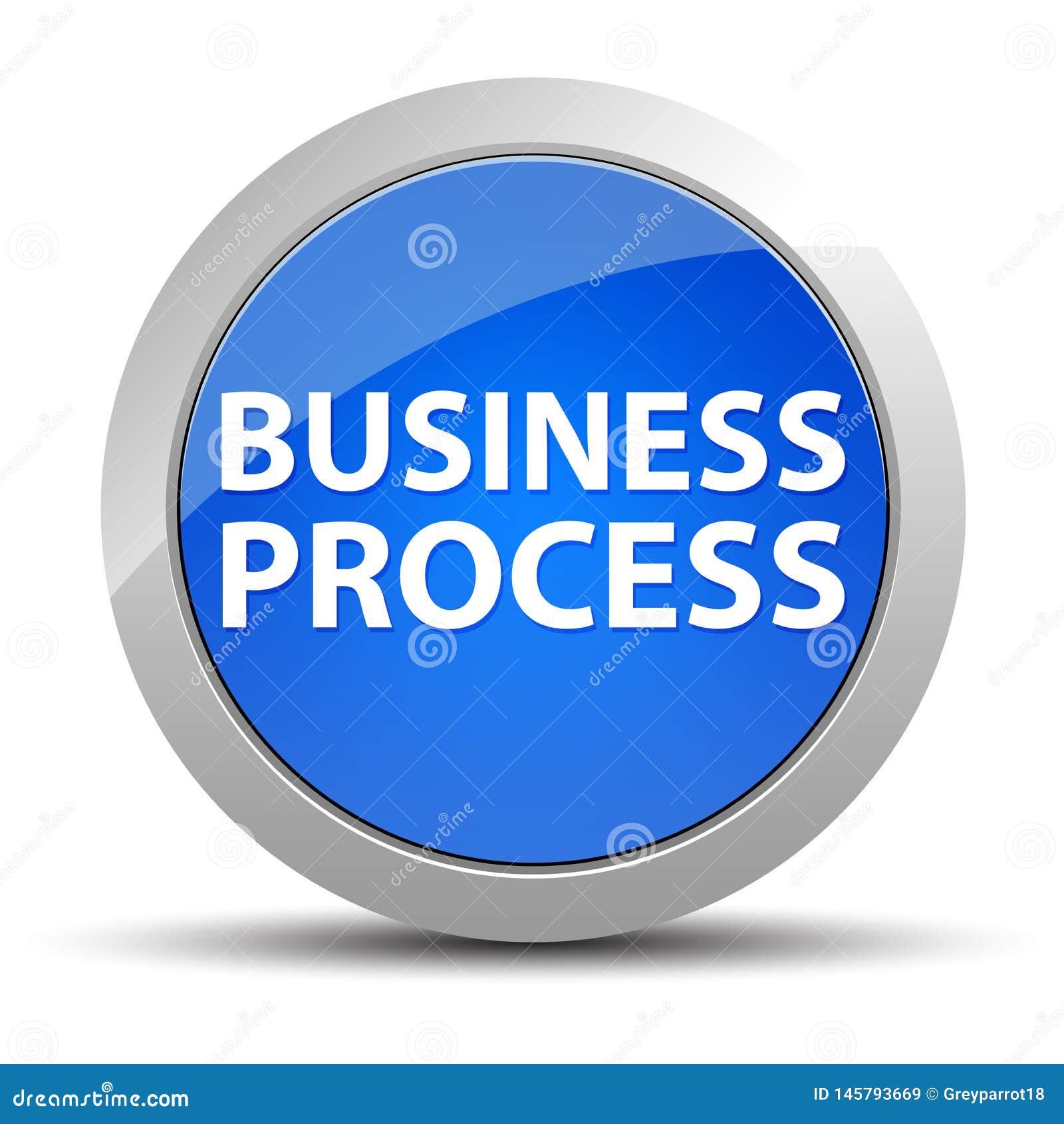 Business Process Blue Round Button Stock Illustration - Illustration of ...