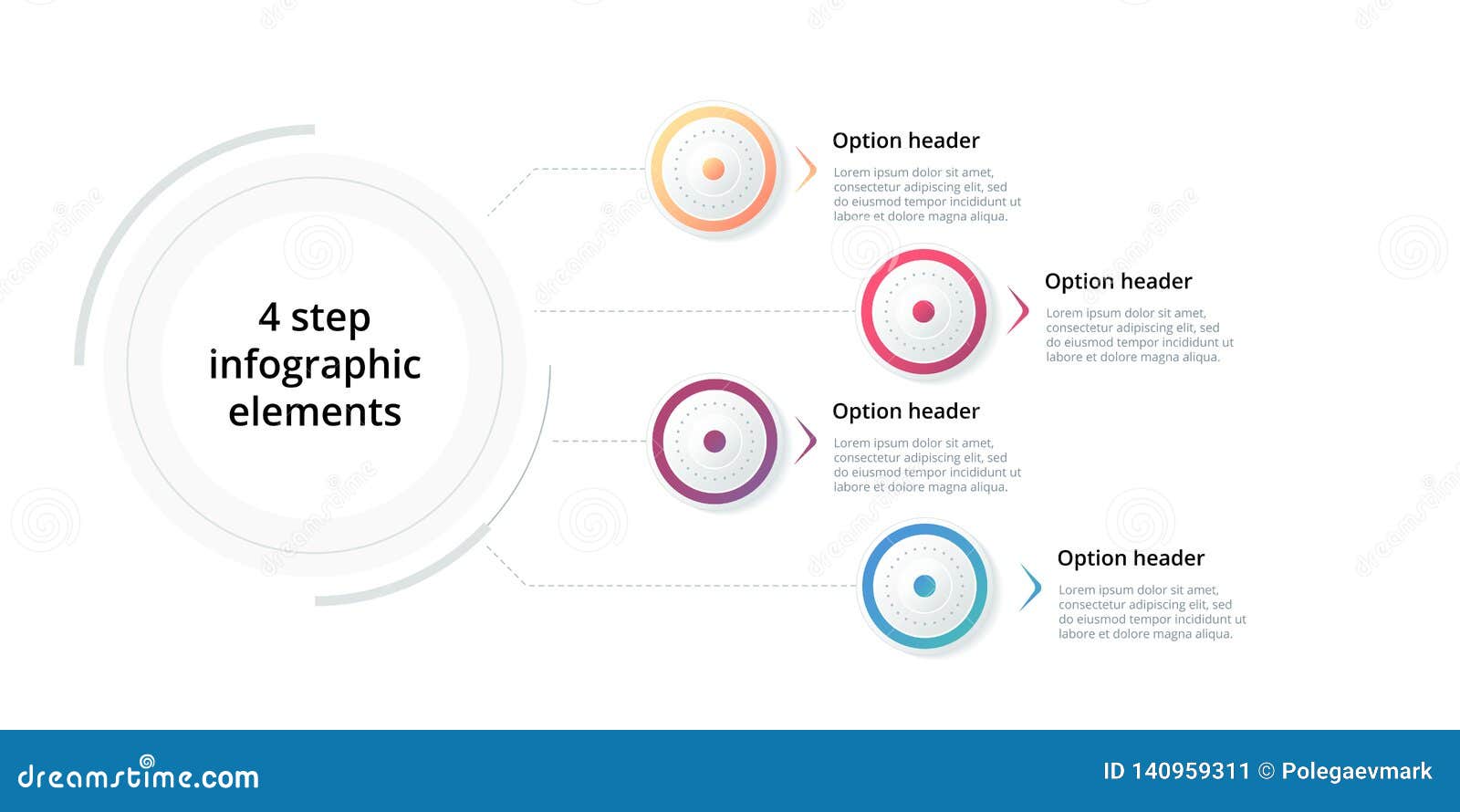Business Process Chart Infographic with 4 Step Circles. Circular ...