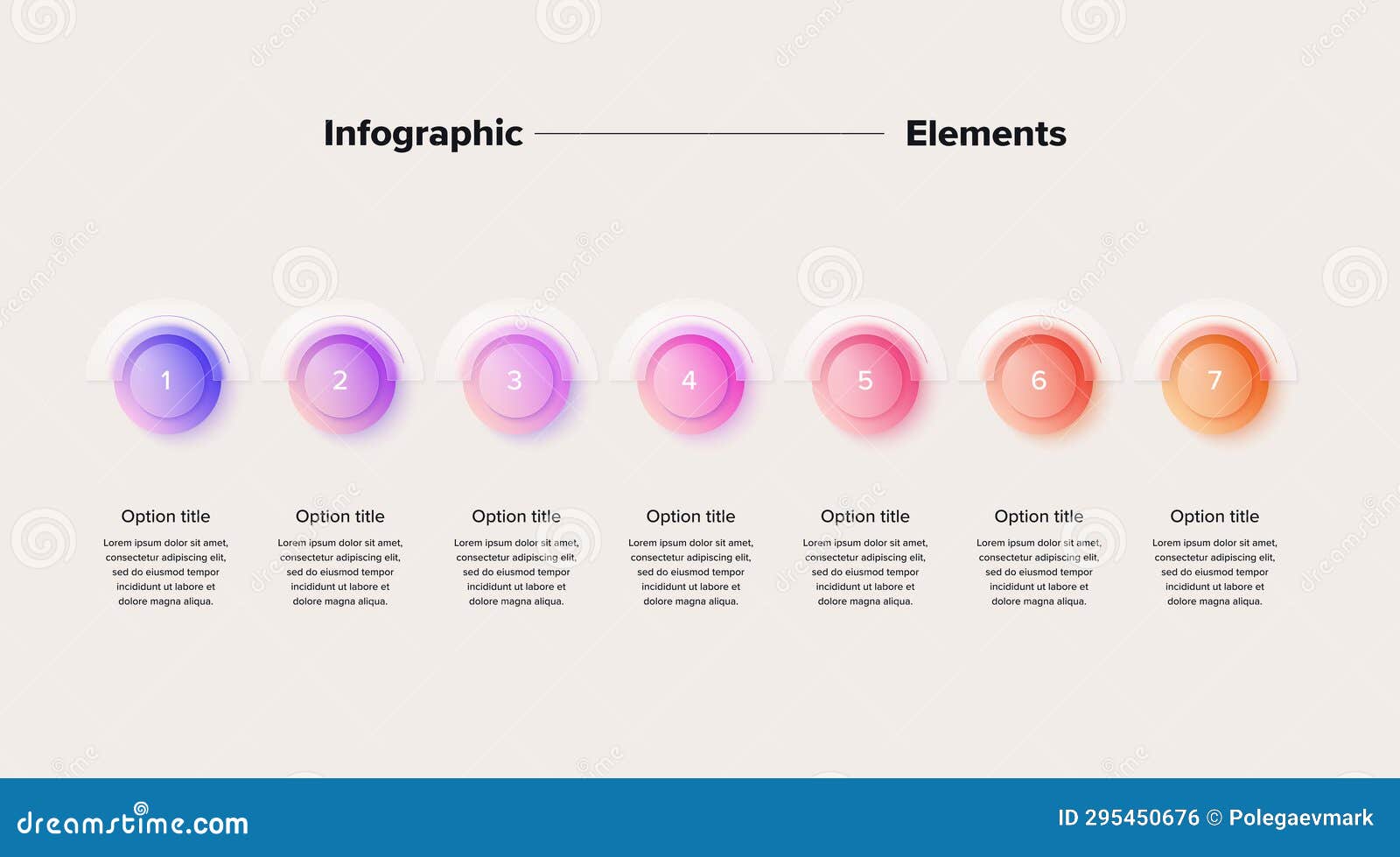 Business Process Chart Infographics with 7 Step Circles. Circular ...