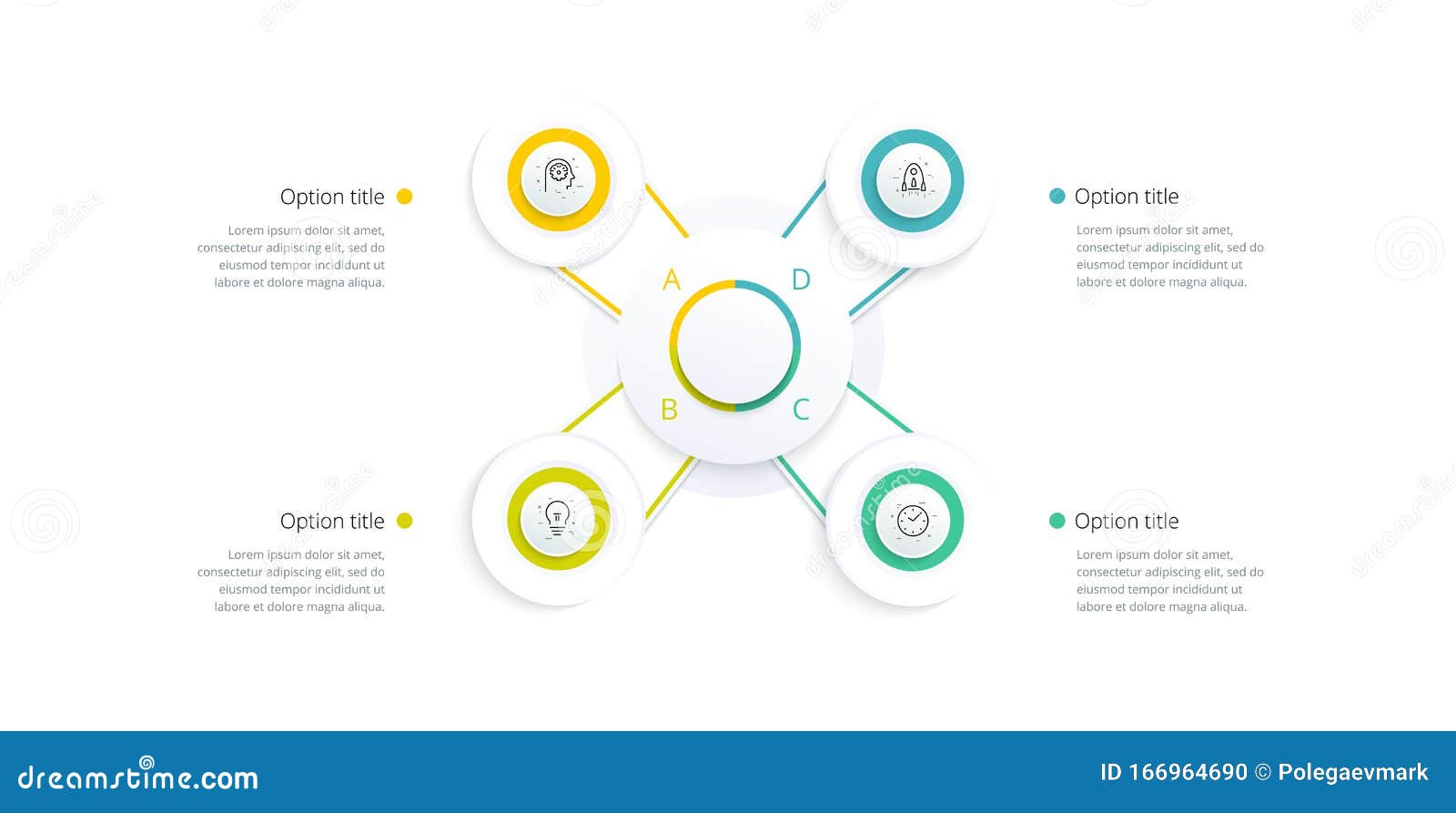 Business Process Chart Infographics with 4 Step Circles. Circular ...