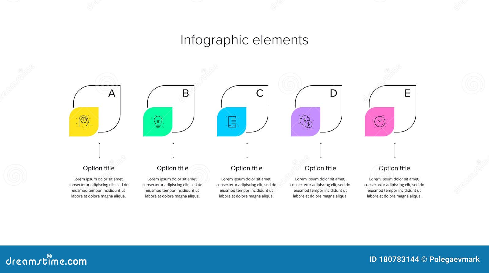 Business Process Chart Infographics with 5 Step Circles. Circular ...