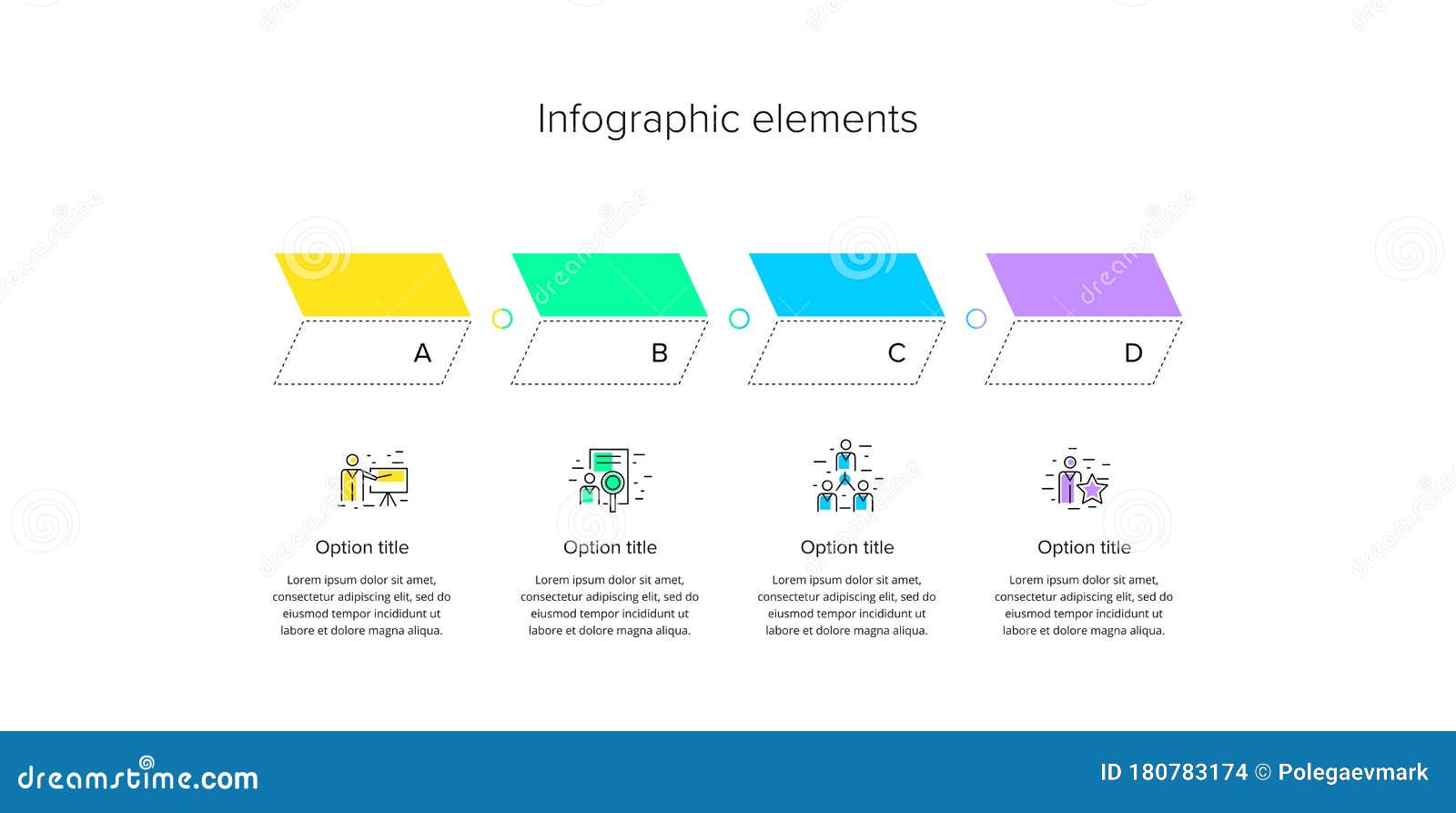 Business Process Chart Infographics With 4 Step Circles. Circular ...