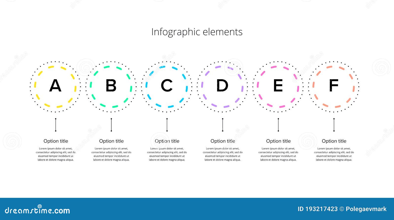 Business Process Chart Infographics with 7 Step Circles. Circular ...