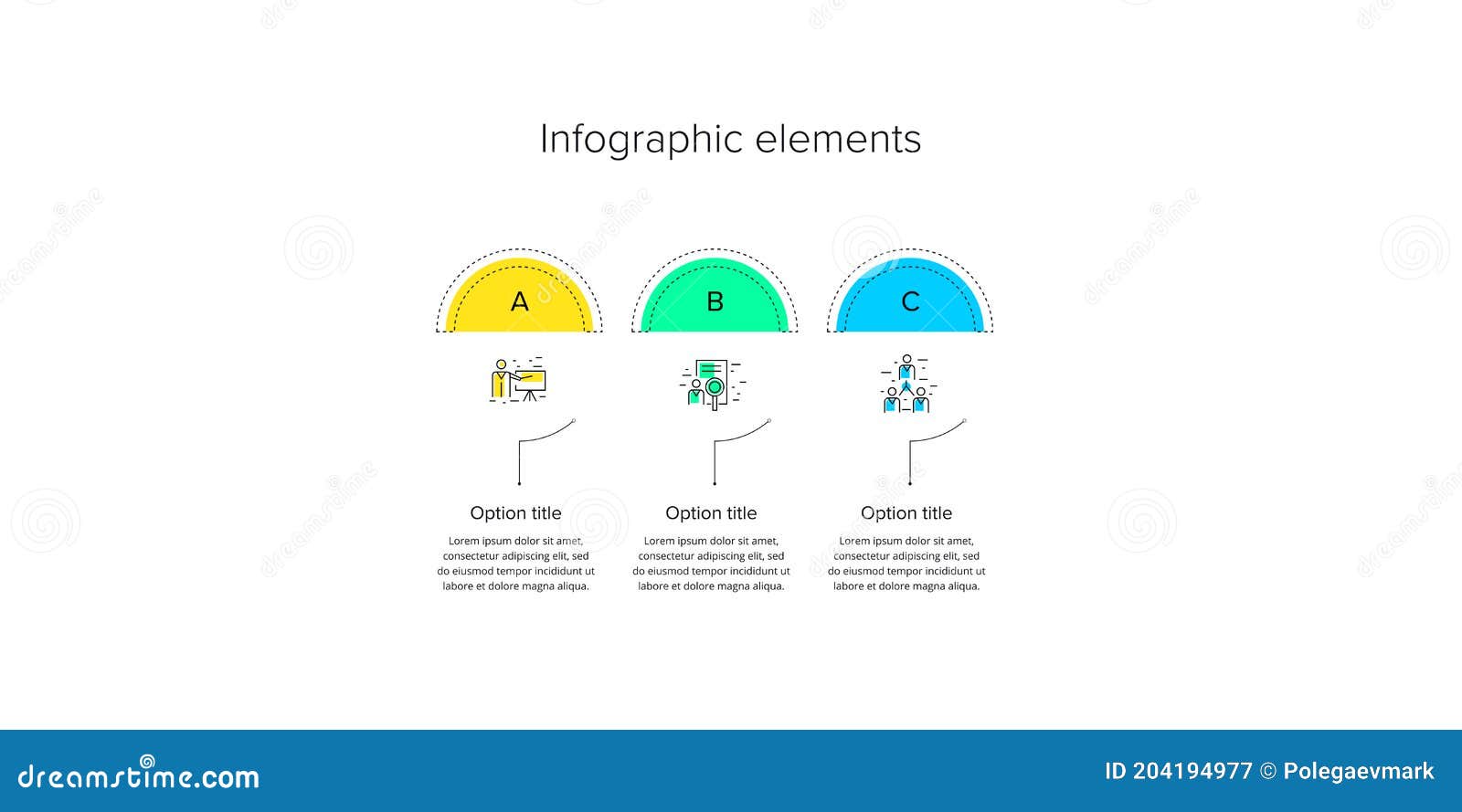 Business Process Chart Infographics with 3 Step Circles. Circular ...