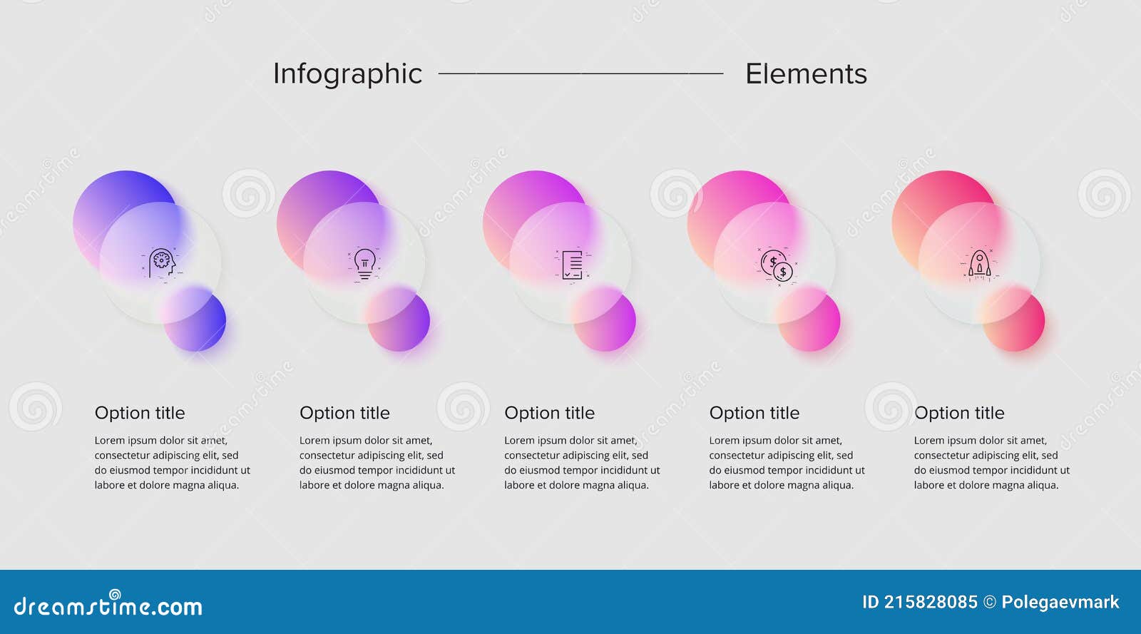 Business Process Chart Infographics with 5 Step Circles. Circular ...