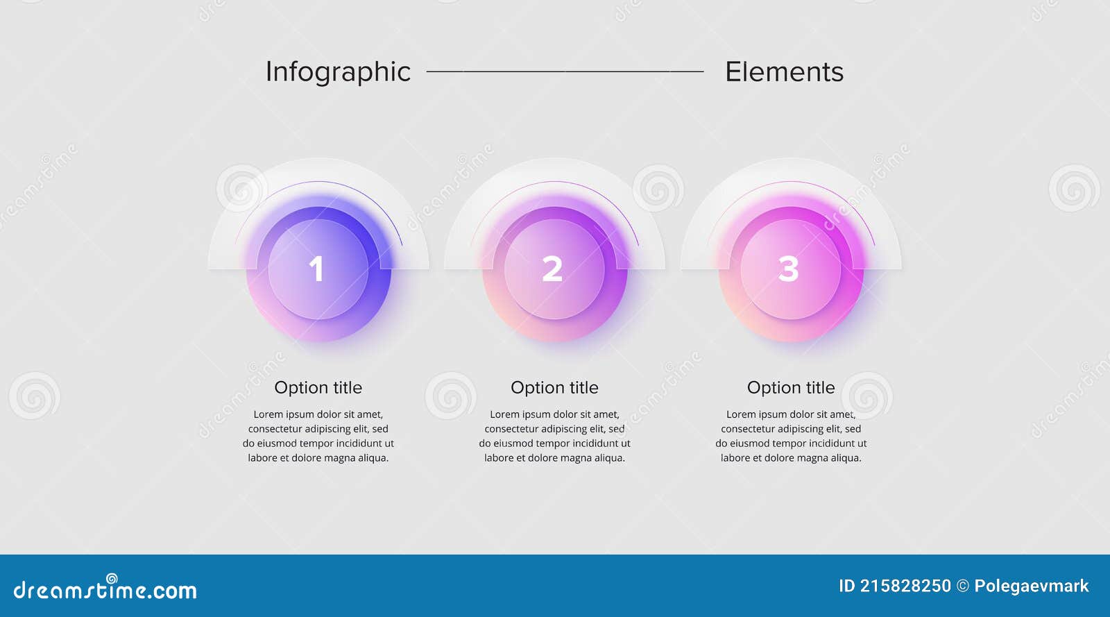 Business Process Chart Infographics with 3 Step Circles. Circular ...