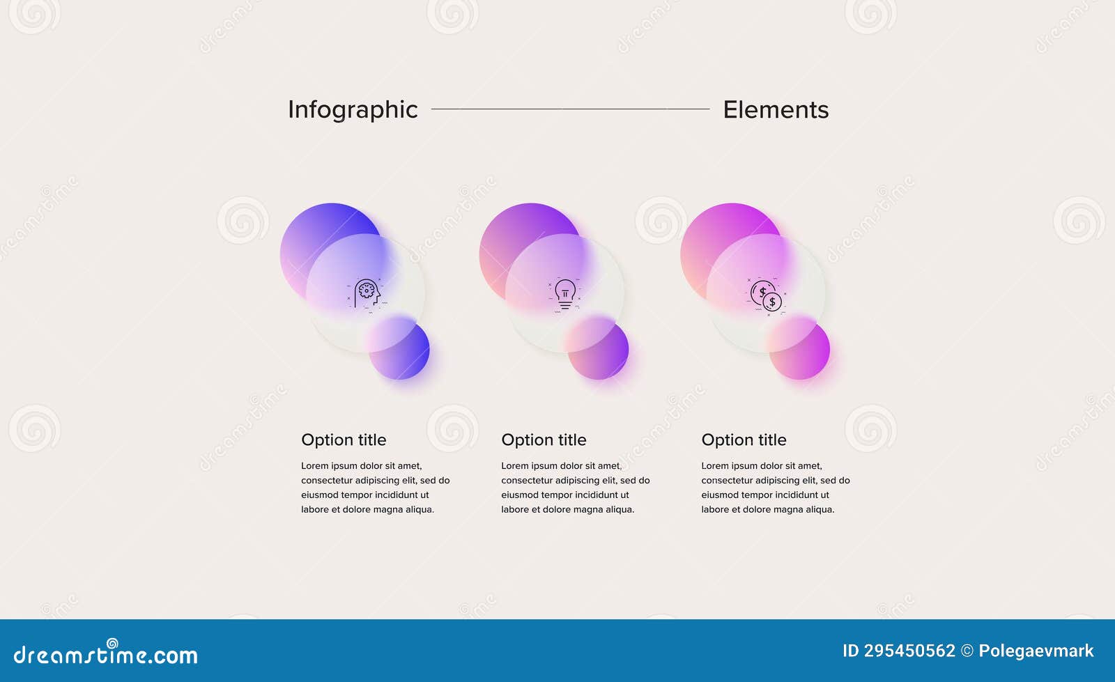 Business Process Chart Infographics with 3 Step Circles. Circular Corporate Workflow Graphic ...