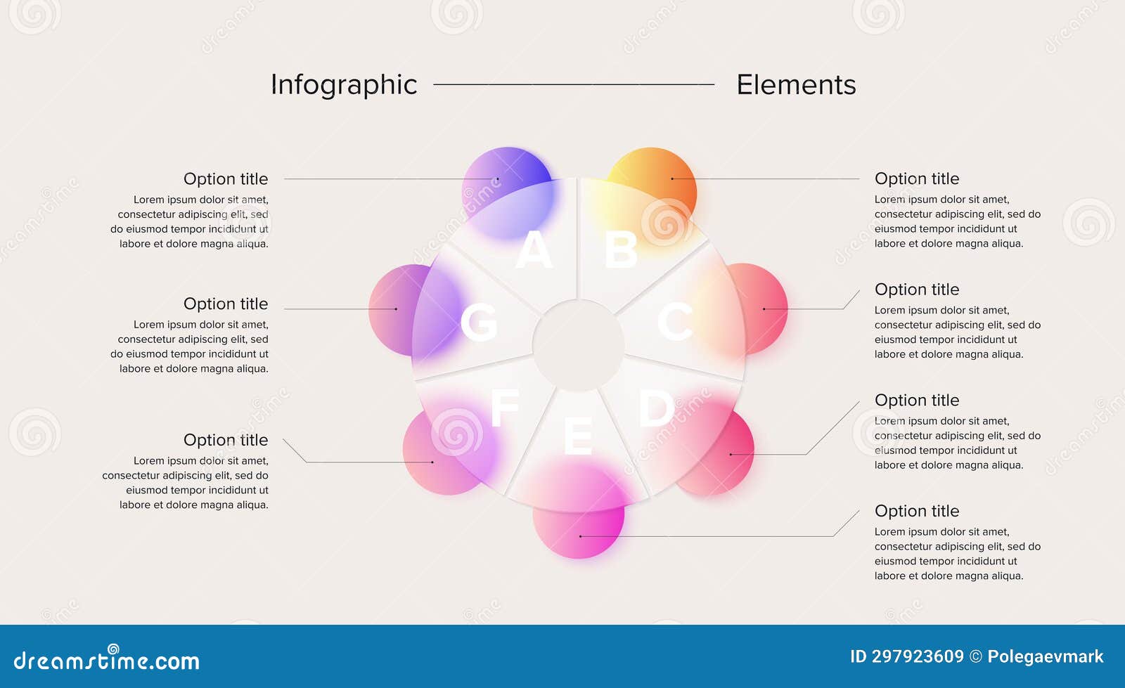 Business Process Chart Infographics with 7 Step Circles. Circular ...