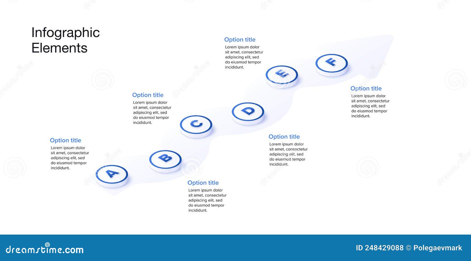Business Process Chart Infographics with 6 Step Circles. Circular ...