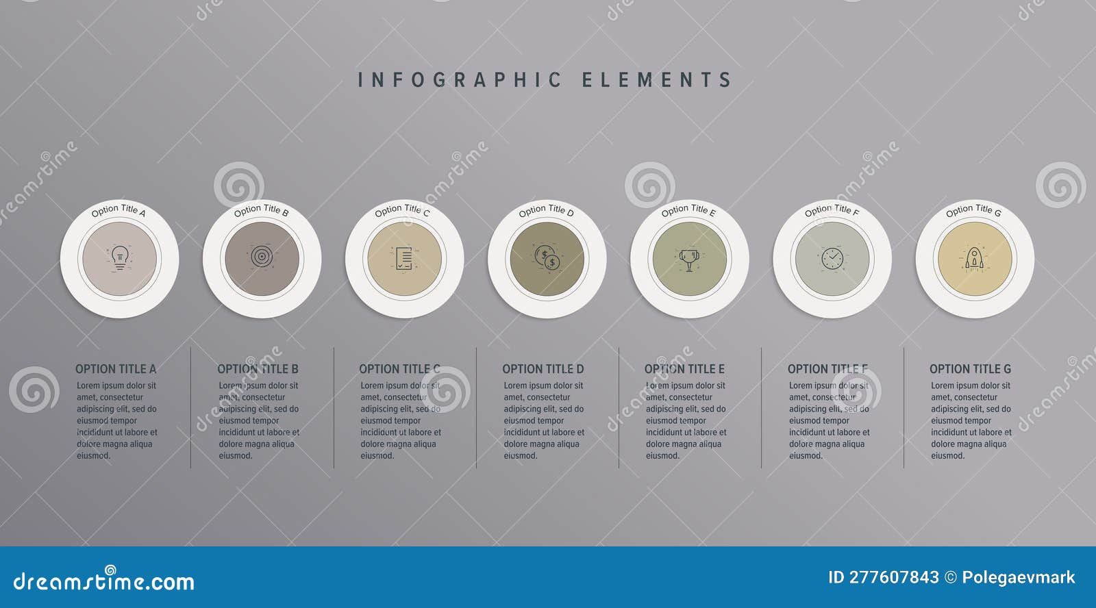 Business Process Chart Infographics with 7 Step Circles. Round Workflow ...