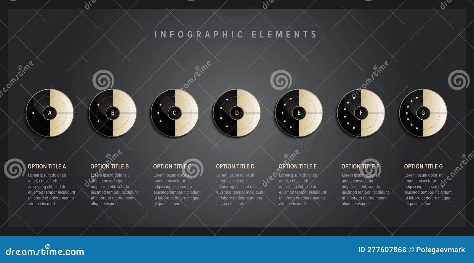 Business Process Chart Infographics with 7 Step Circles. Round Workflow ...