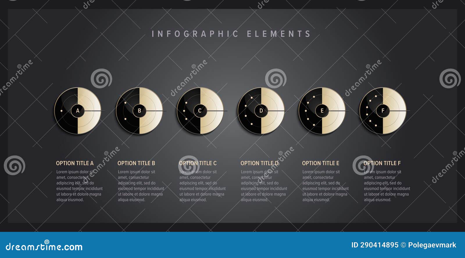 Business Process Chart Infographics with 6 Step Circles. Round Workflow ...