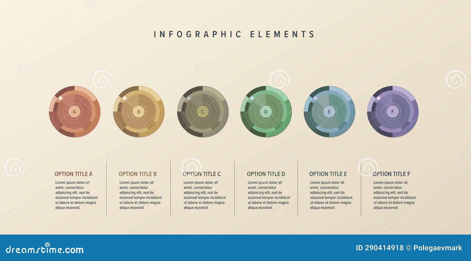 Business Process Chart Infographics with 6 Step Circles. Round Workflow ...