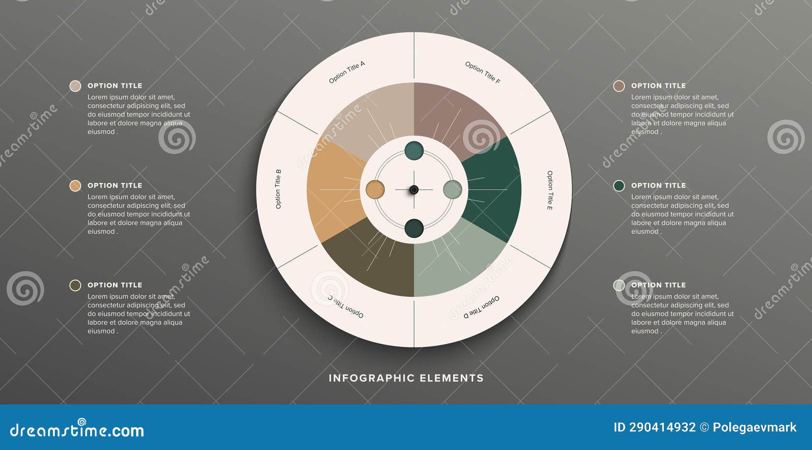 Business Process Chart Infographics with 6 Step Circles. Round Workflow ...
