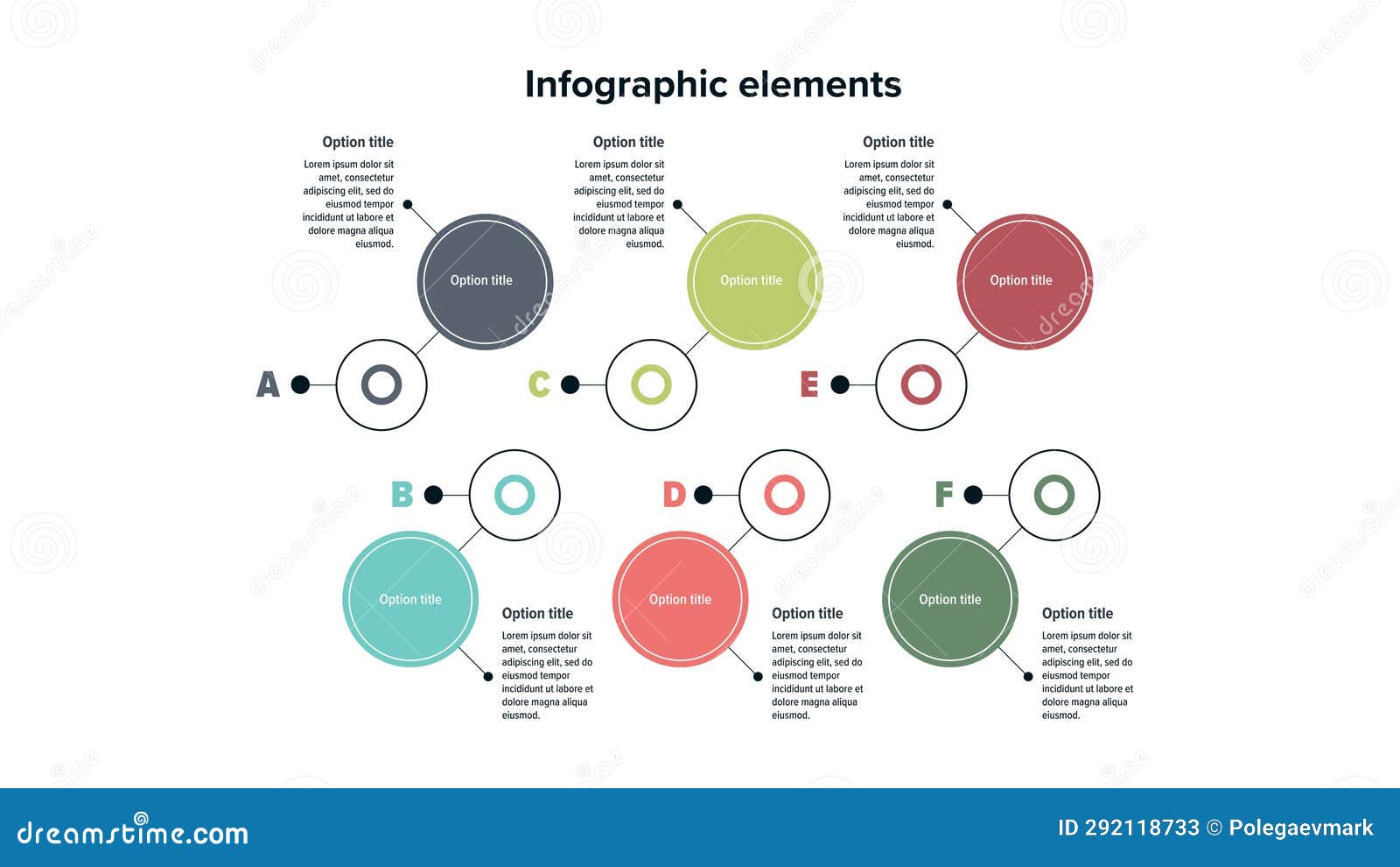 Business Process Chart Infographics with 6 Step Circles. Round Workflow ...