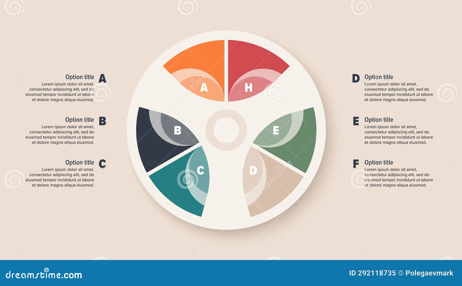 Business Process Chart Infographics with 6 Step Circles. Round Workflow ...