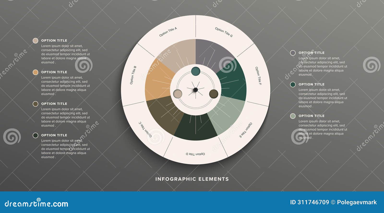 Business Process Chart Infographics with 7 Step Circles. Round Workflow ...