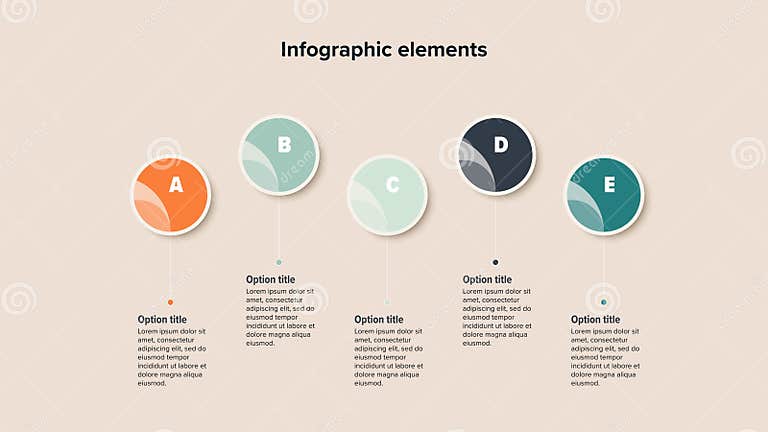 Business Process Chart Infographics with 5 Step Circles. Round Workflow ...