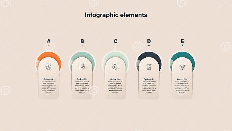 Business Process Chart Infographics with 5 Step Circles. Round Workflow ...