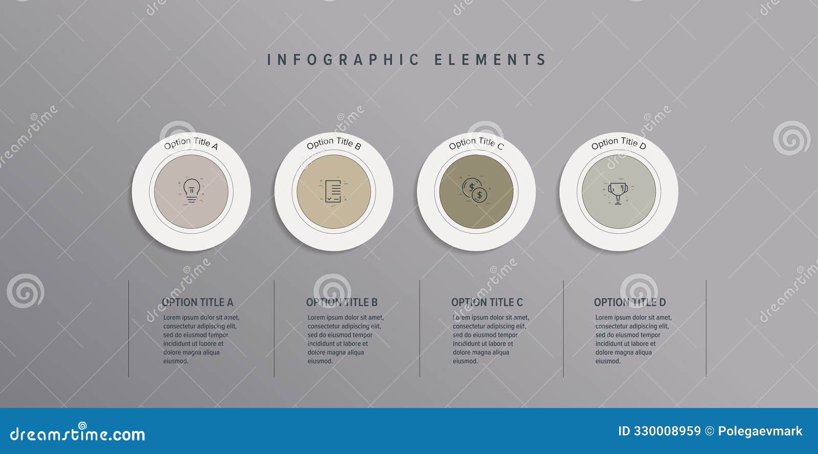 Business Process Chart Infographics with 4 Step Circles. Round Workflow ...