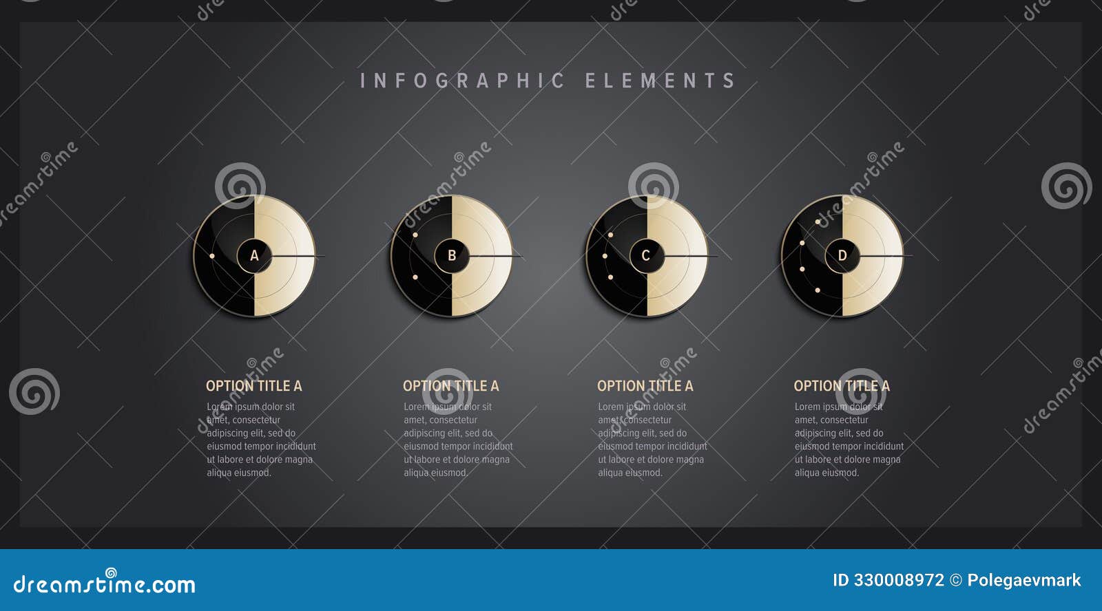 Business Process Chart Infographics with 4 Step Circles. Round Workflow ...