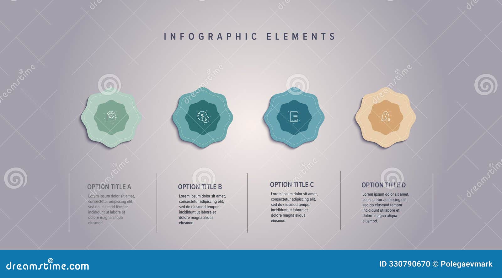 Business Process Chart Infographics with 4 Step Circles. Round Workflow ...