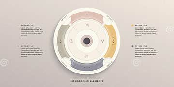 Business Process Chart Infographics with 4 Step Circles. Round Workflow ...