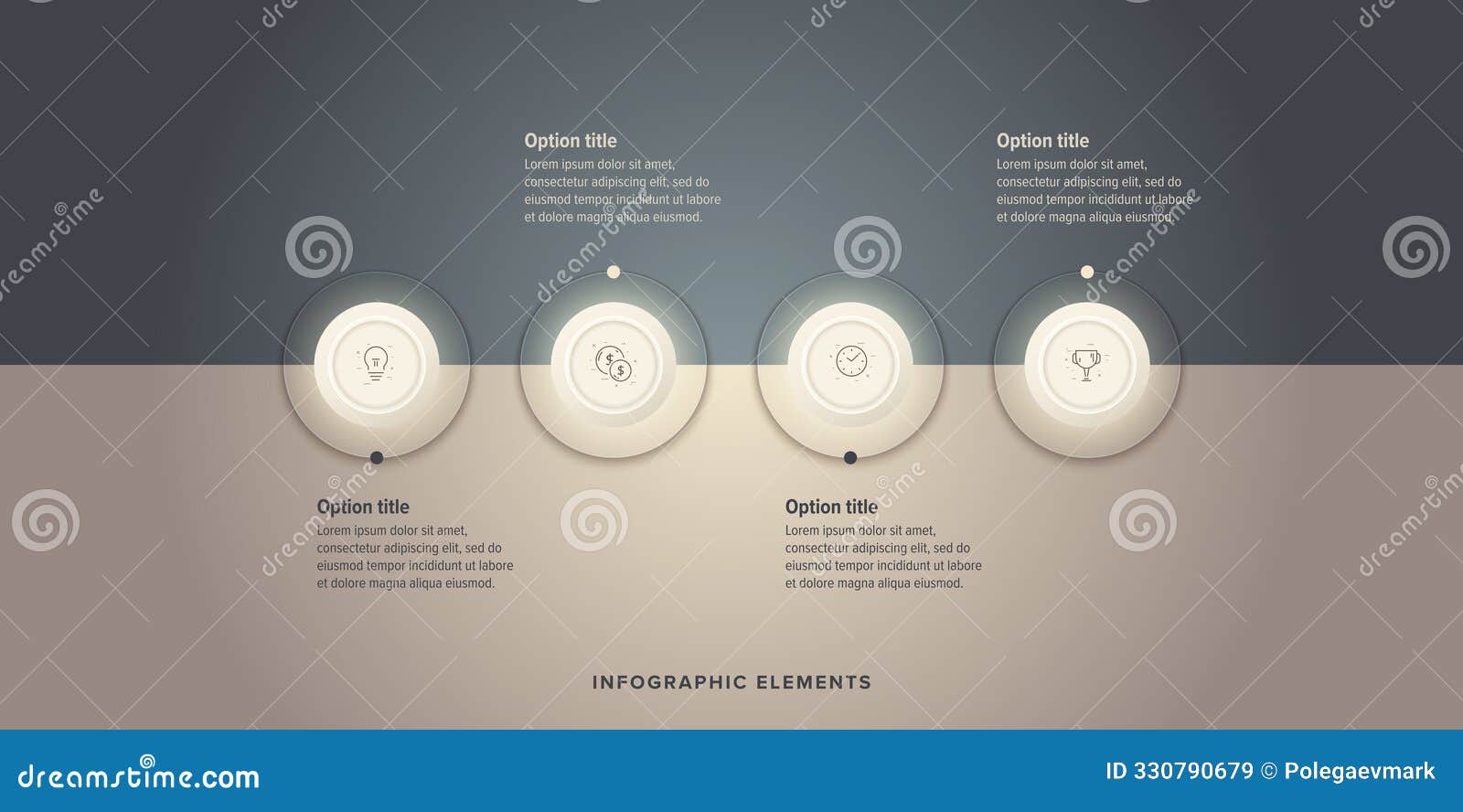 Business Process Chart Infographics with 4 Step Circles. Round Workflow ...