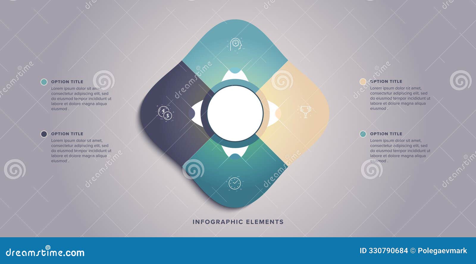 Business Process Chart Infographics With 6 Step Circles. Round Workflow ...