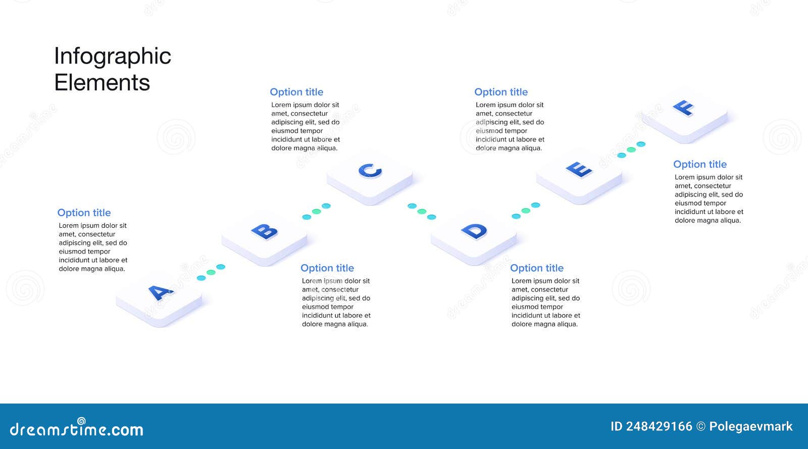 Business Process Chart Infographics with 6 Step Cubes. Cubic Corporate ...