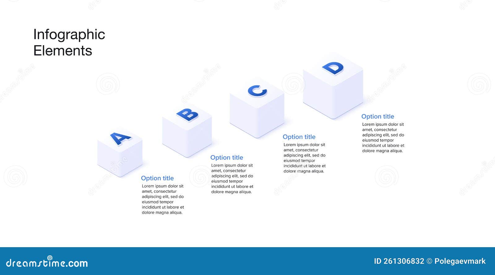 Business Process Chart Infographics with 4 Step Cubes. Cubic Corporate Workflow Graphic Elements ...