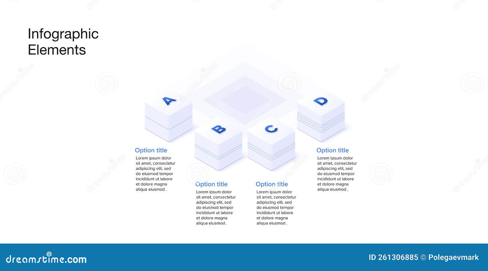 Business Process Chart Infographics with 4 Step Cubes. Cubic Corporate Workflow Graphic Elements ...