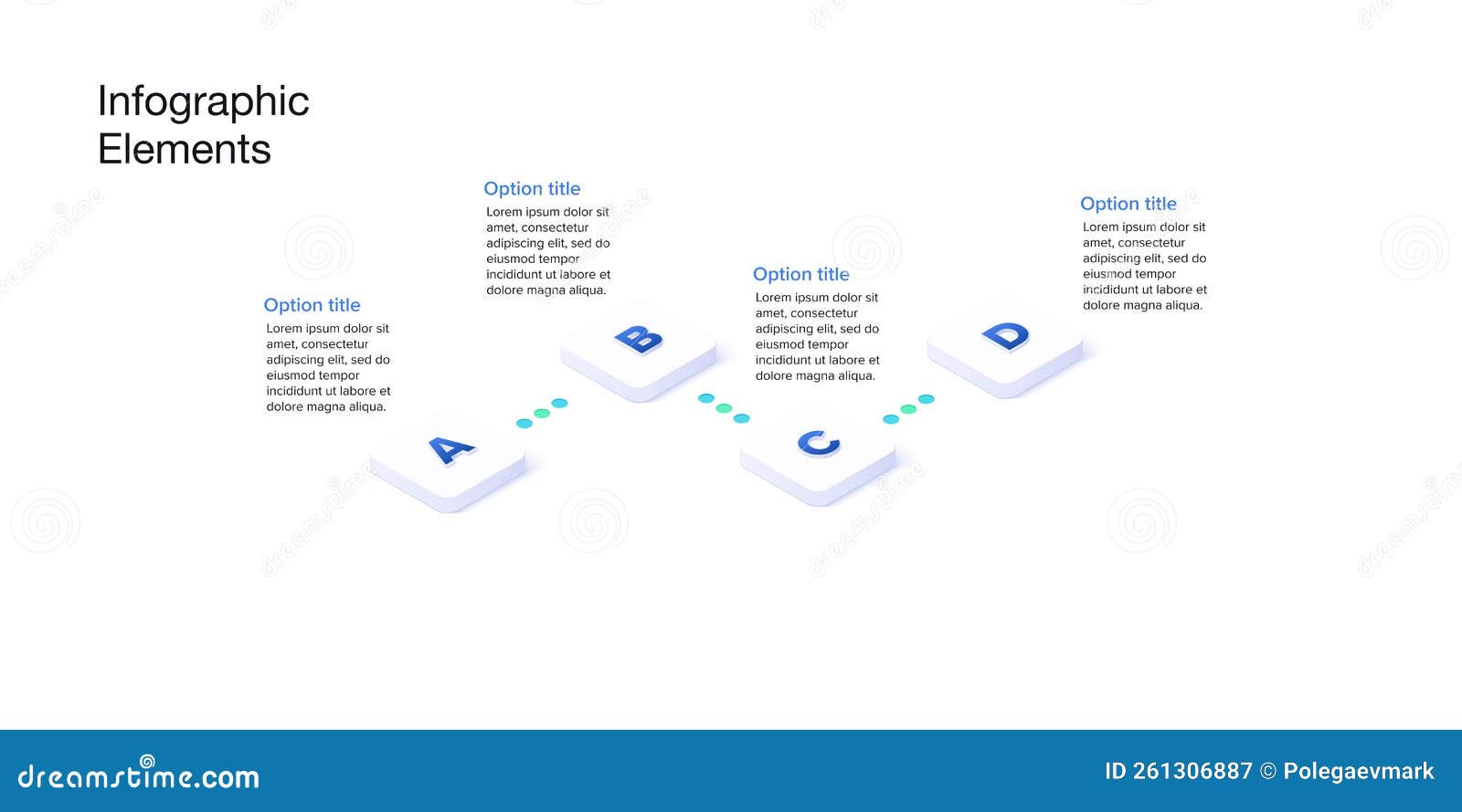 Business Process Chart Infographics with 4 Step Cubes. Cubic Corporate Workflow Graphic Elements ...