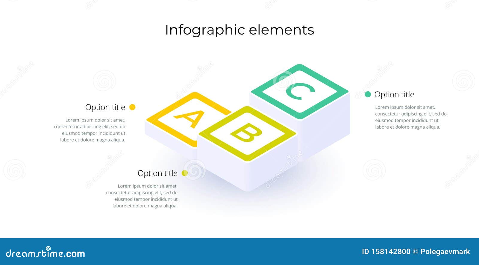 Business Process Chart Infographics with 3 Step Options. Square Corporate Workflow Graphic ...
