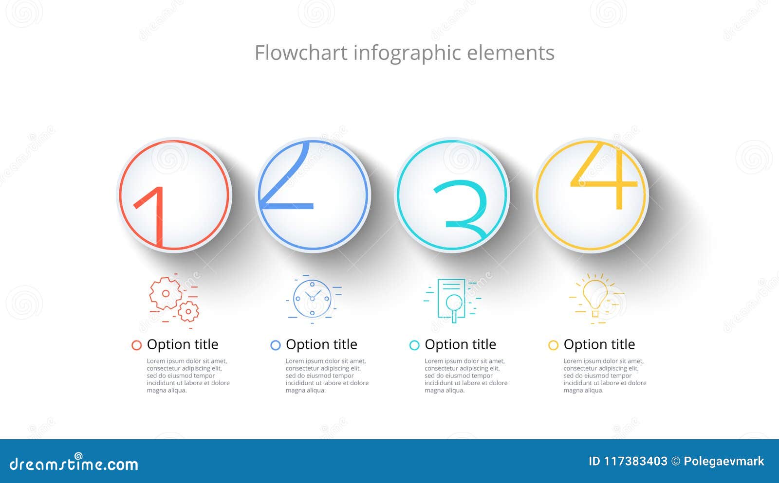 Business Process Chart Infographics with 4 Step Segments. Circular ...