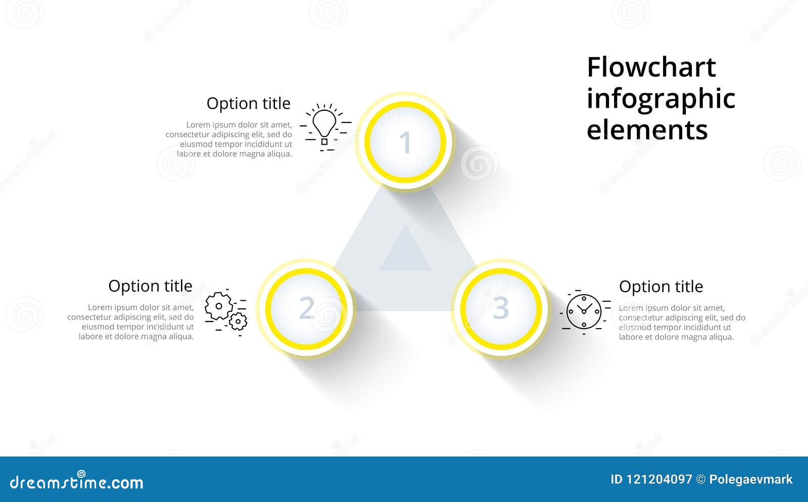 Business Process Chart Infographics with 3 Step Segments. Circular ...