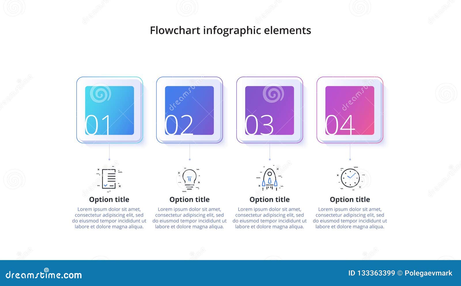 Business Process Chart Infographics with 4 Step Segments. Circular ...