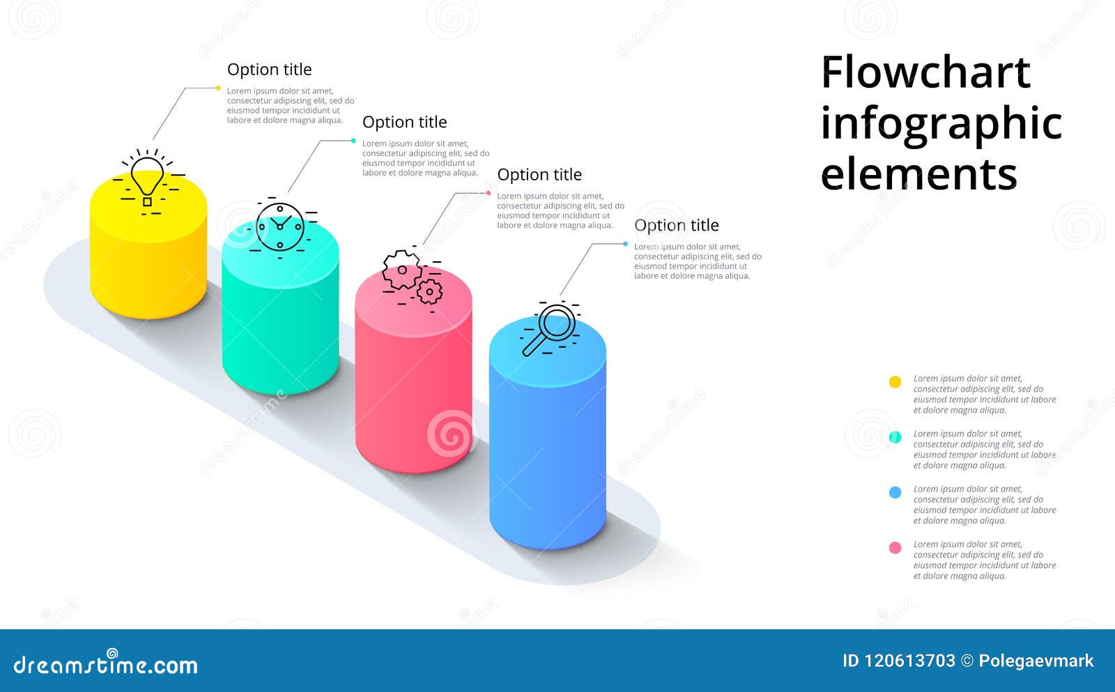 Isometric Cylindric Pathway Infographic Cartoon Vector | CartoonDealer ...