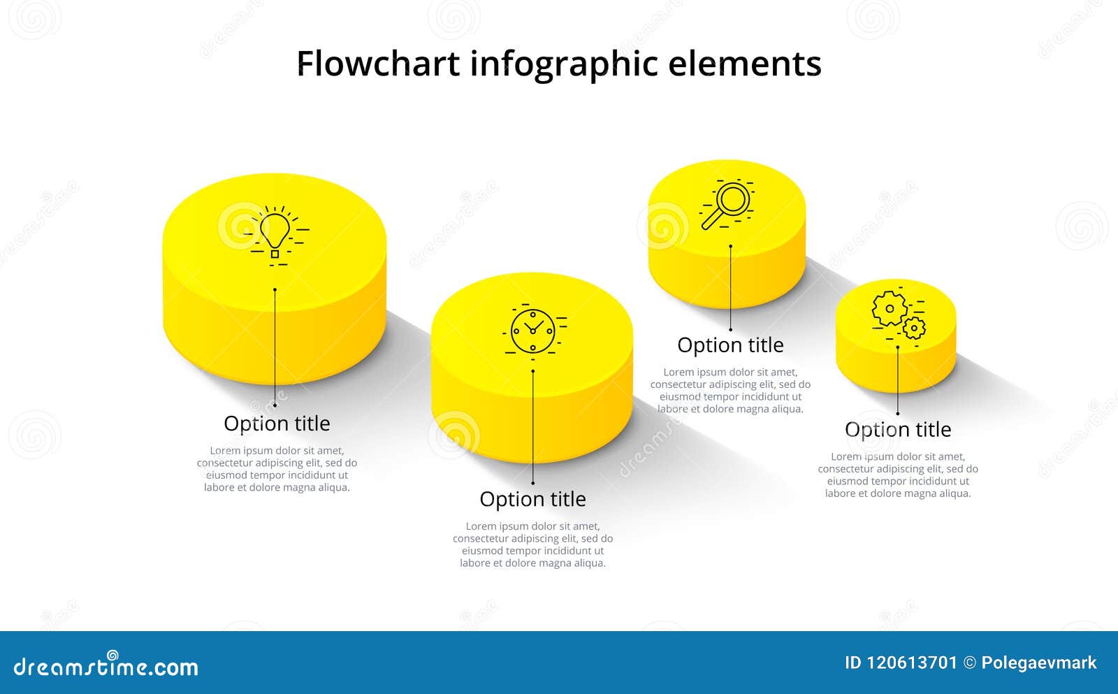 Business Process Chart Infographics with 4 Step Segments. Isometric 3d ...